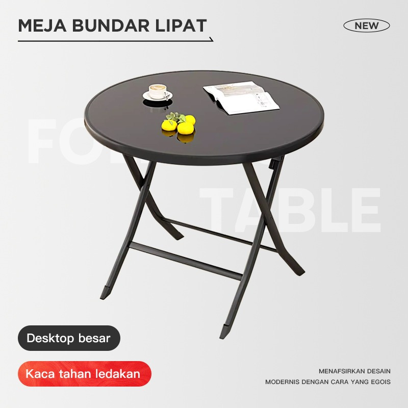 Jual Meja Bundar Lipat Minimalis Meja Bulat Meja Lipat Kaki Silang Meja ...