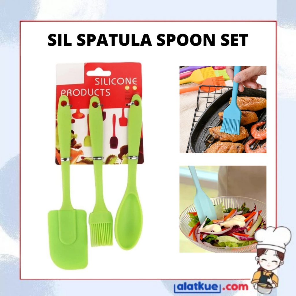 Jual Spatula Set Silicone Isi 3pcs Kuas Sendok Spatula Alat Baking 1set ...