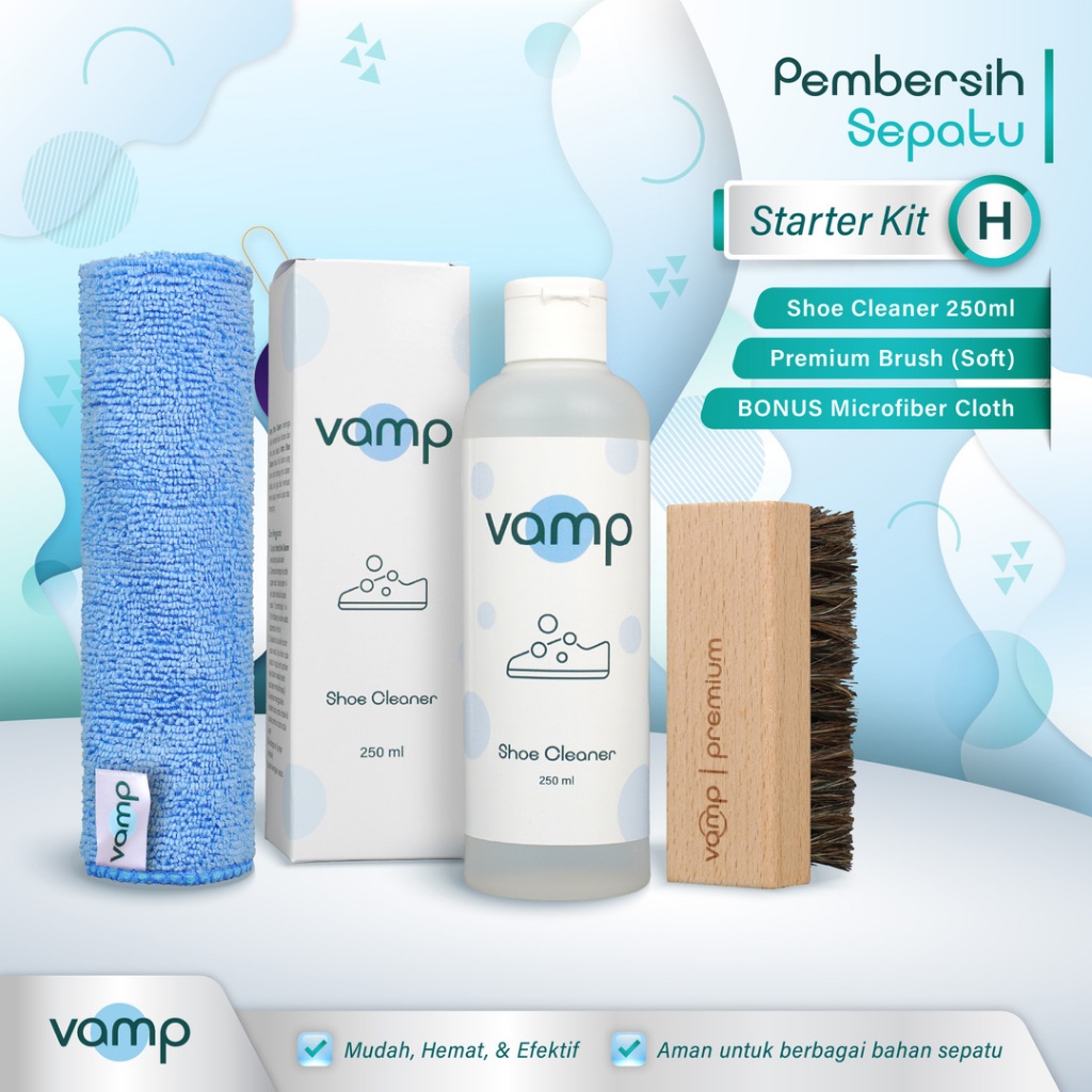 Jual Vamp Shoe Cleaner 250ml + Premium Brush | Pembersih Sepatu Sikat ...
