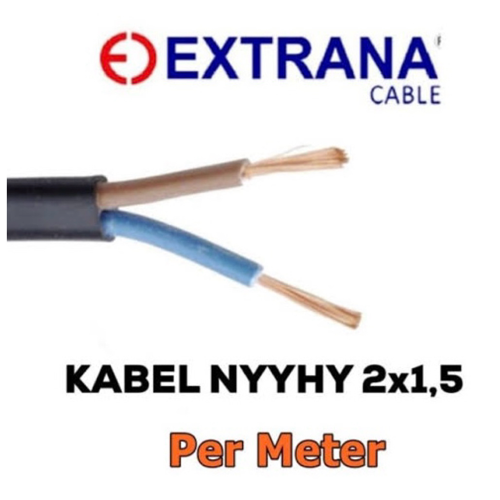 Jual Kabel Listrik NYYHY 2x1,5 Extrana Meteran (Kabel Serabut isi 2 Urat) | Shopee Indonesia