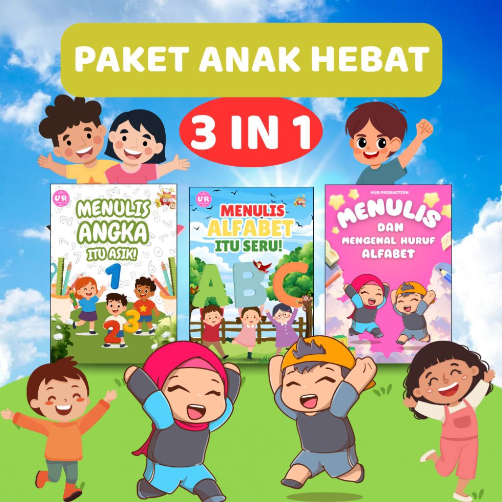 Jual PAKET ANAK HEBAT 3in1 - Buku Menulis Huruf & Angka untuk Anak TK ...