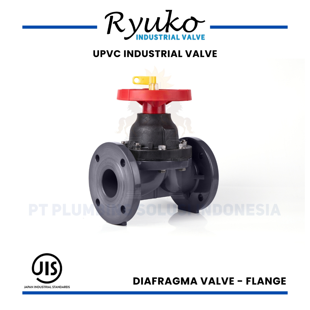 Jual Ryuko Flange Diafragma Valve PVC 4 Inch / 110 mm JIS Industrial ...