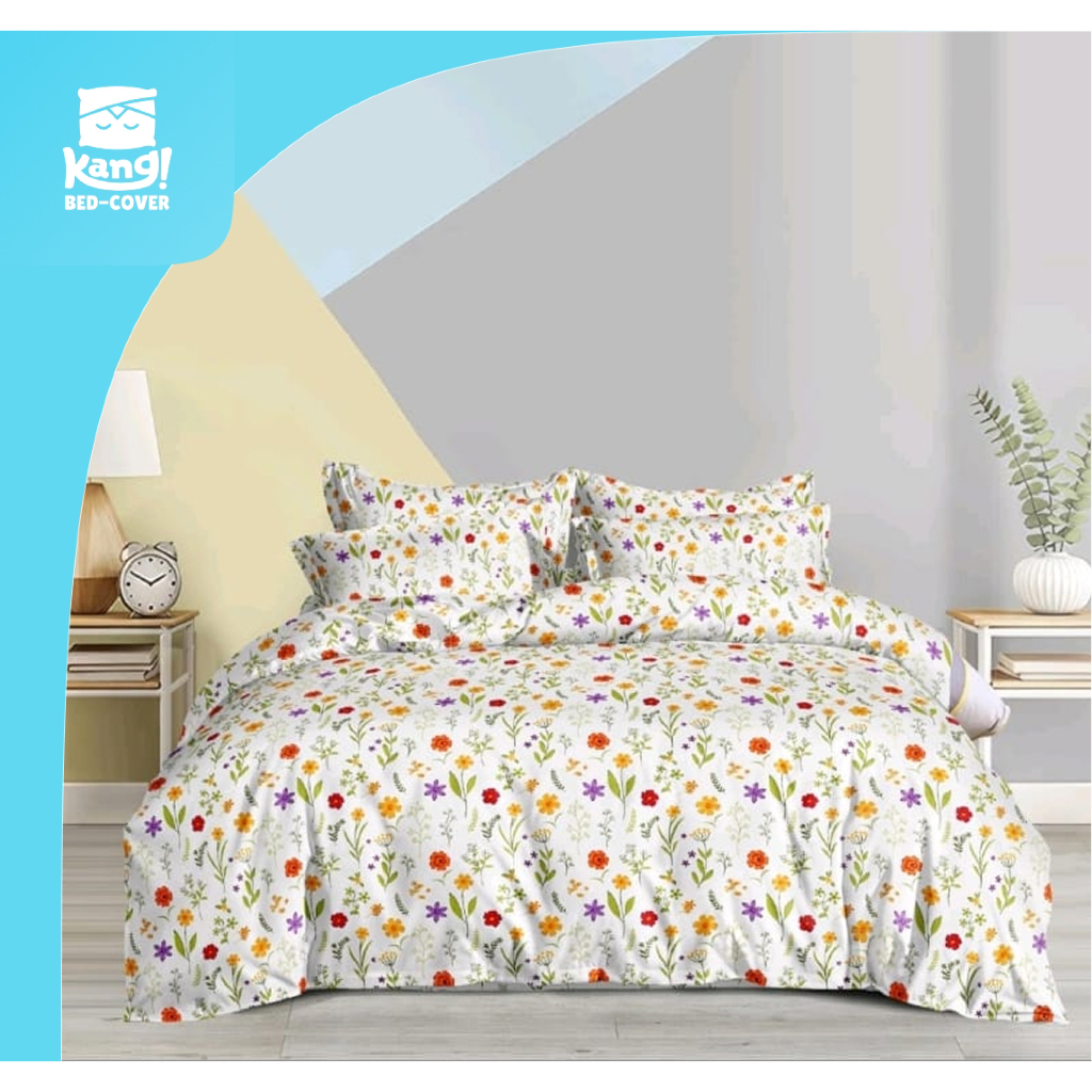 Jual Kang - Bedcover Sprei Bunga Warna-warni Set Sarung Bantal Guling ...