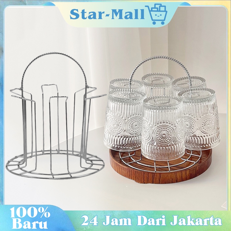 Jual Rak Gelas Gantung Estetik Dari Besi Tempa Tempat Gelas Meja Makan ...