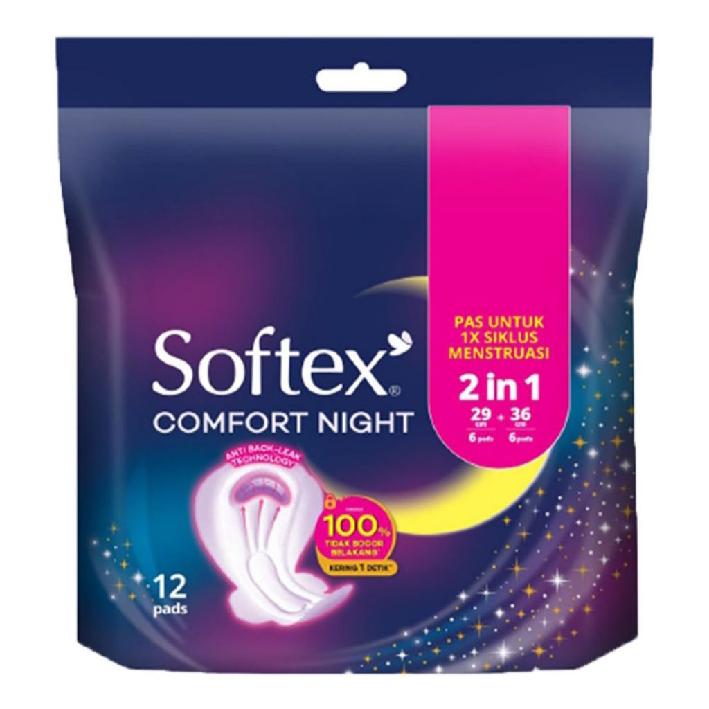 Jual Softex Comfort Night 2in1 29cm 36cm 1 Pack | Shopee Indonesia