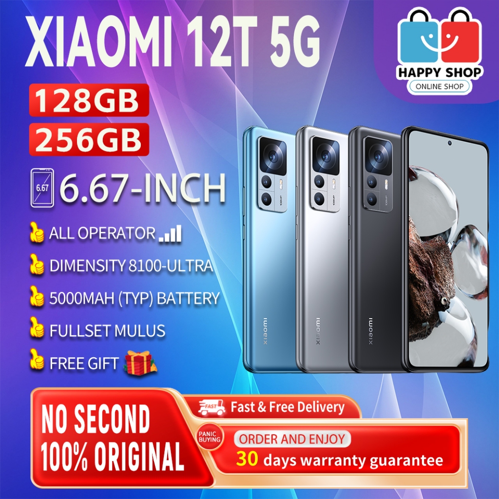 Jual XIAOMI 12T 5G 8/128GB 8/256GB NFC Sinyal Permanen NEW ORIGINAL100 ...