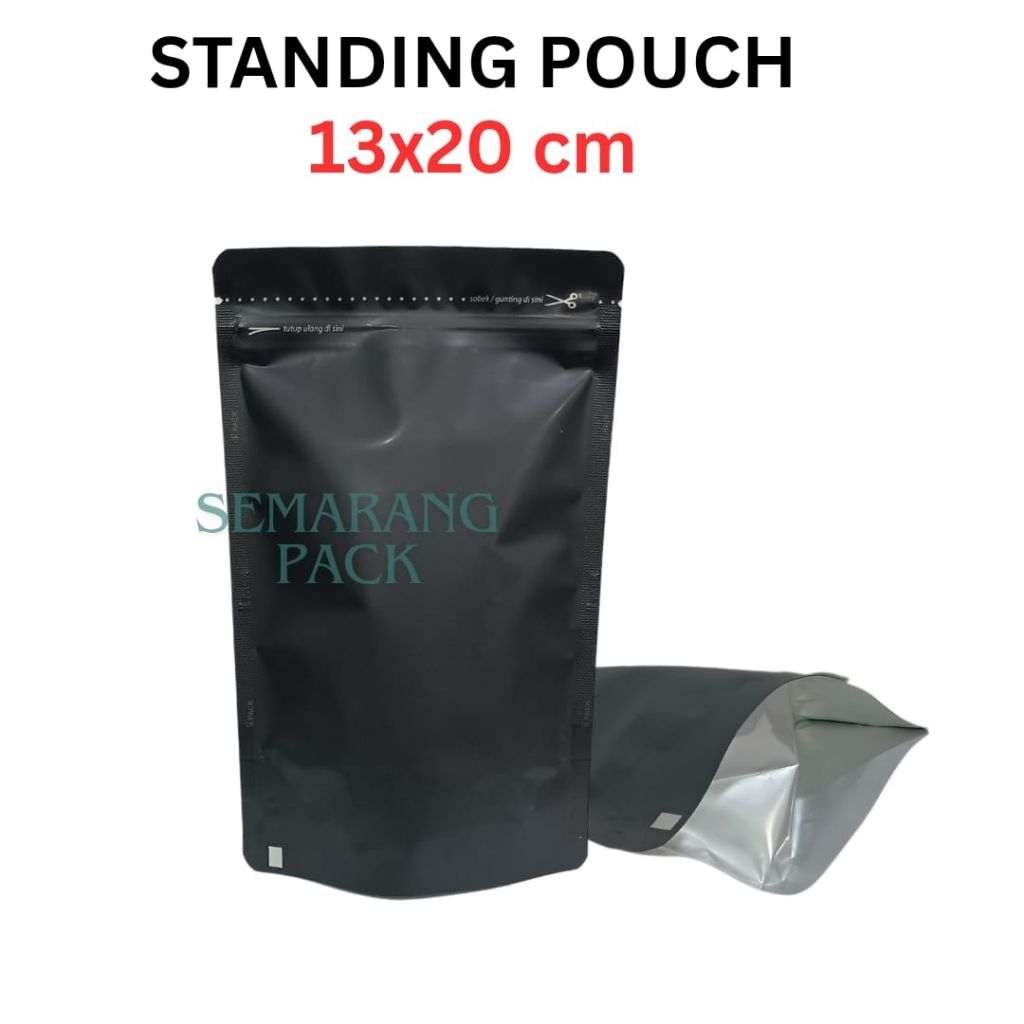 Jual Kemasan kopi kemasan kripik standing pouch hitam doff kpack ...