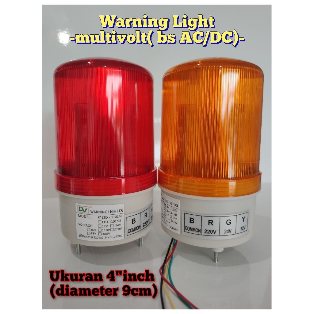 Jual lampu led warning light rotary mulitvolt LTD-1101M 4inch 220v ...