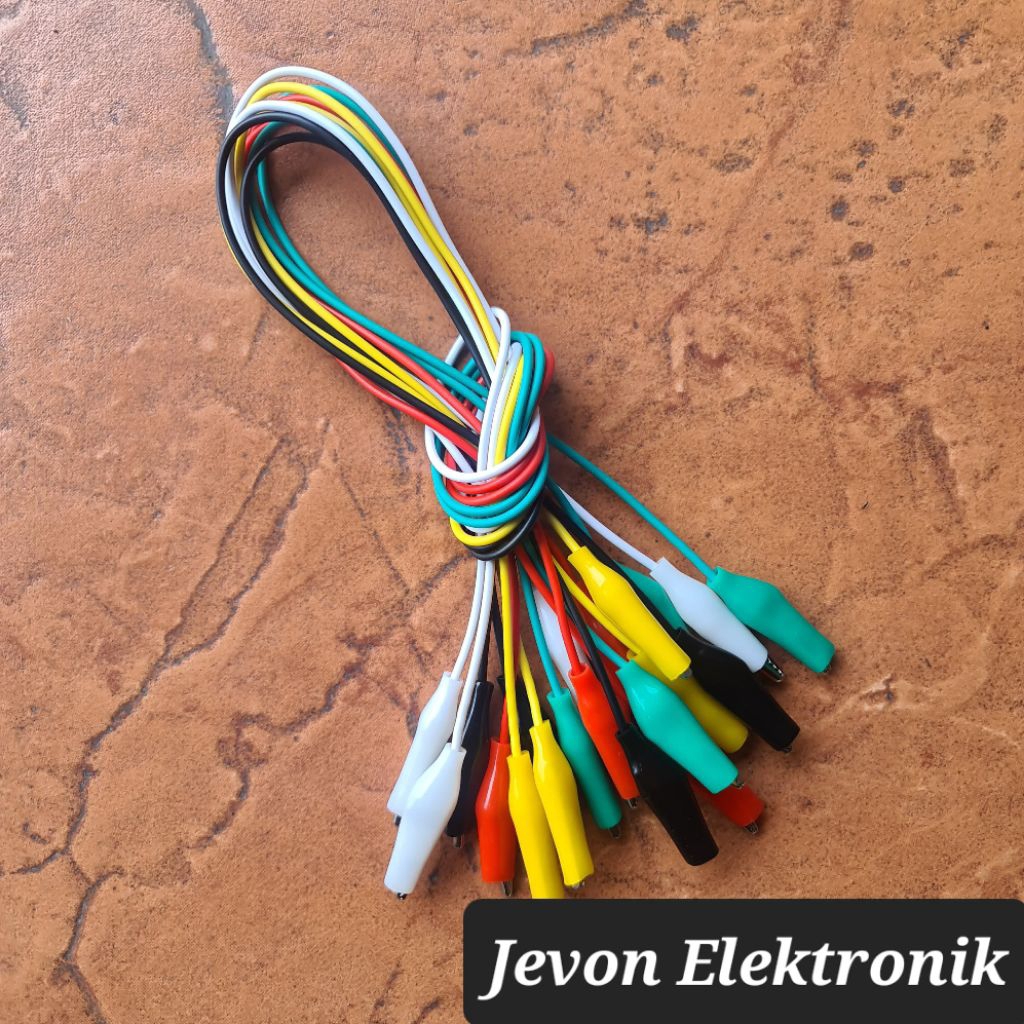 Jual Kabel Jepit Buaya 2 Sisi 50 cm 1 Set Cable Alligator Clip 50cm ...