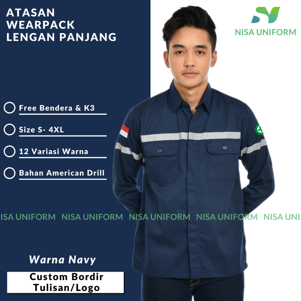 Jual Baju Kerja Proyek/Seragam Kerja Lapangan/Safety Lengan Panjang ...