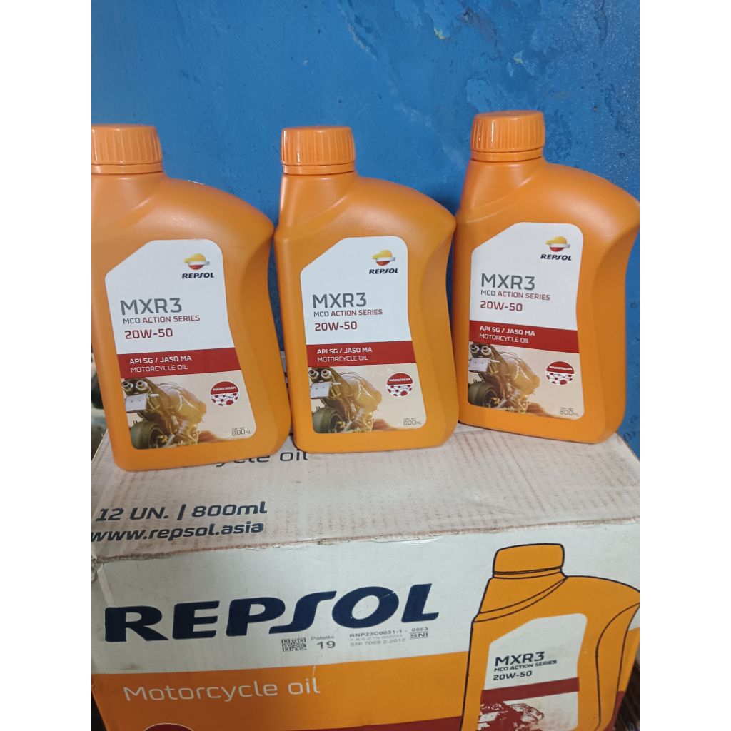Jual Oli mesin Motor Repsol Mxr3 20W50 800 mil untuk motor bebek ...