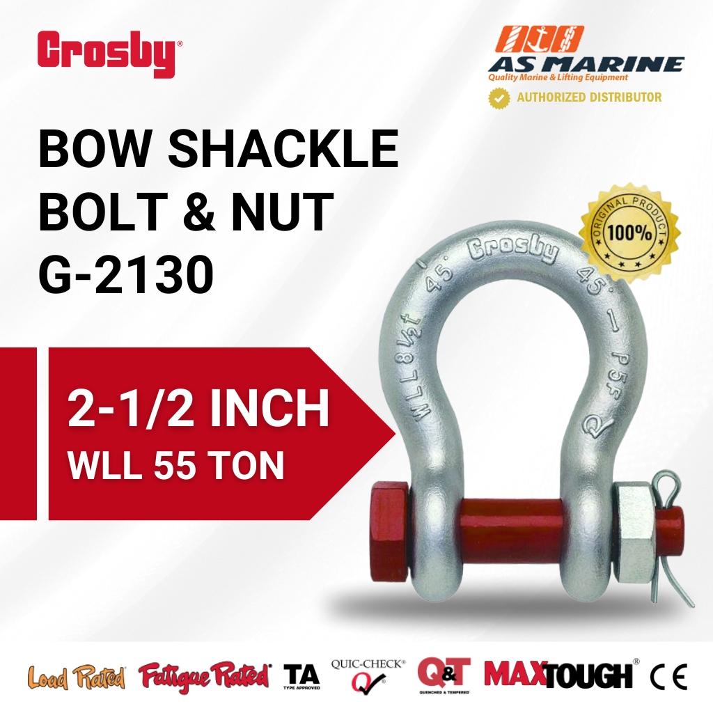 Jual CROSBY USA Bow Shackle / Segel Omega G2130 Bolt & Nut 2-1/2 Inch ...
