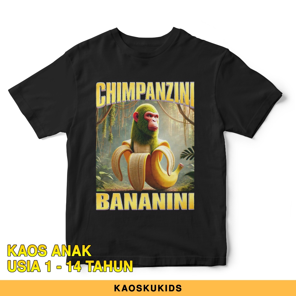 Jual Baju Anomali Anak Chimpanzini Bananini - Kaos Anak Usia 1 - 14 ...