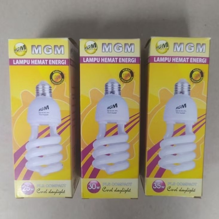 Jual Lampu Hemat Energi MGM Spiral 25 / 30 / 35 watt E27 Cool Daylight | Shopee Indonesia