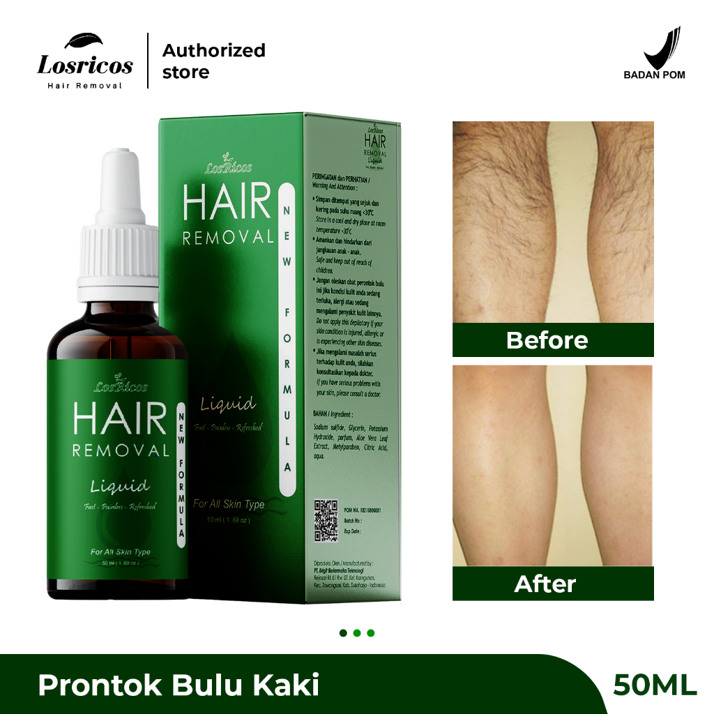 Jual Wax Perontok Bulu Kaki Permanen Losricos Hair Removal Liquid Cream ...