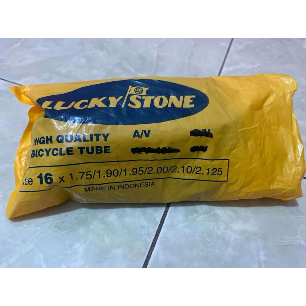 Jual Ban Dalam Sepeda Ukuran 16 x 1.75 / 1.90 / 1.95 / 2.00 / 2.10 / 2.125 AV Merek Luky Stone ...