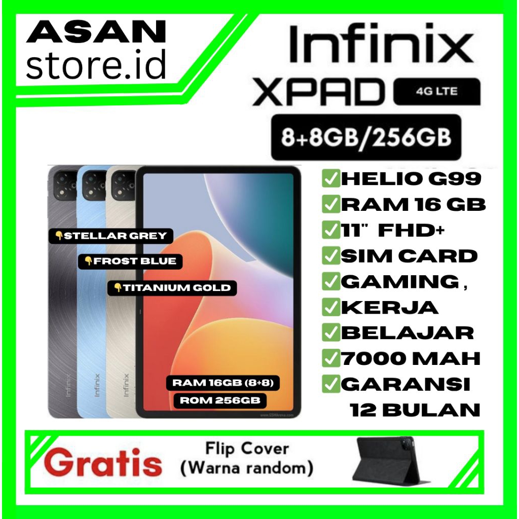Jual INFINIX XPAD 8/256 - Total Ram 16 GB (8+8) - 4G LTE Kartu SIM ...