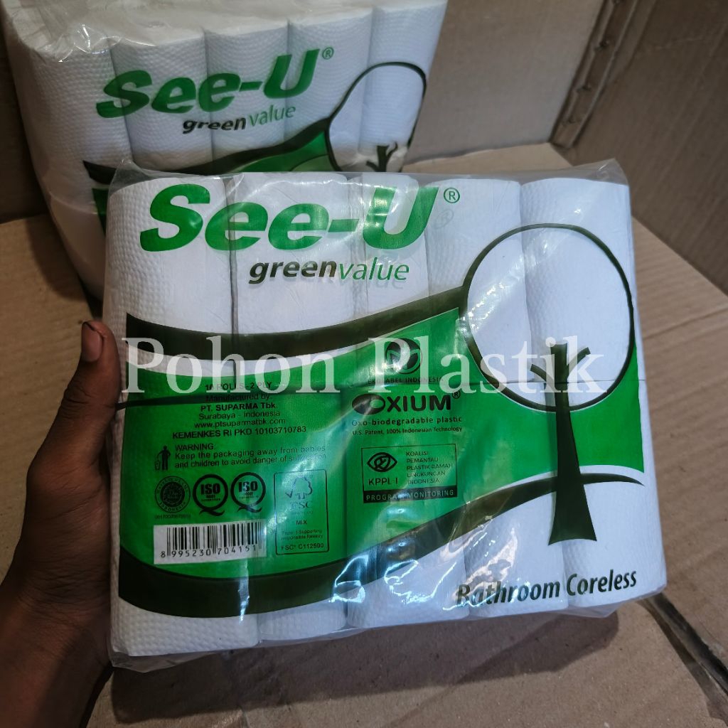 Jual Tissue Roll Coreless See-U | Tanpa Tulang | Isi 10 Roll/Pak ...