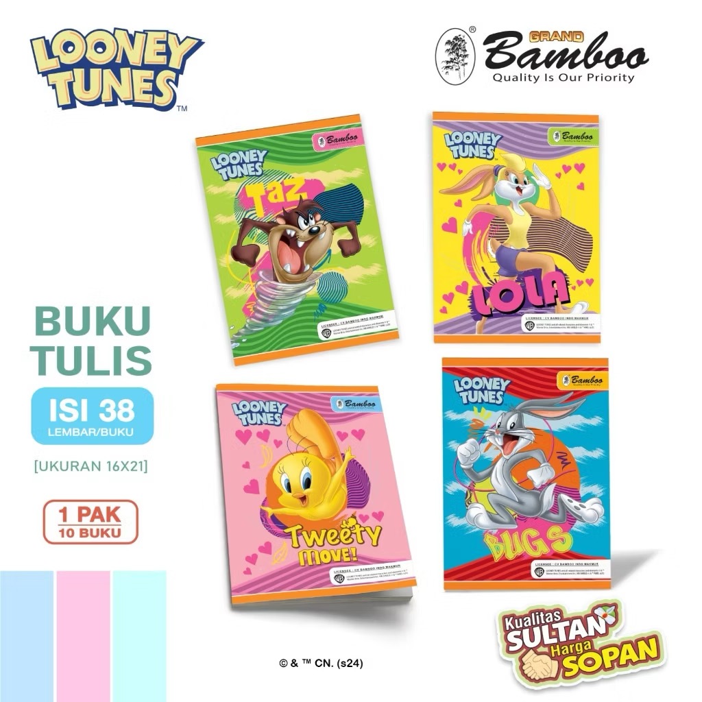 Jual Bamboo Buku Tulis Kwarto 38 Fancy Looney Tunes Series - Buku ...
