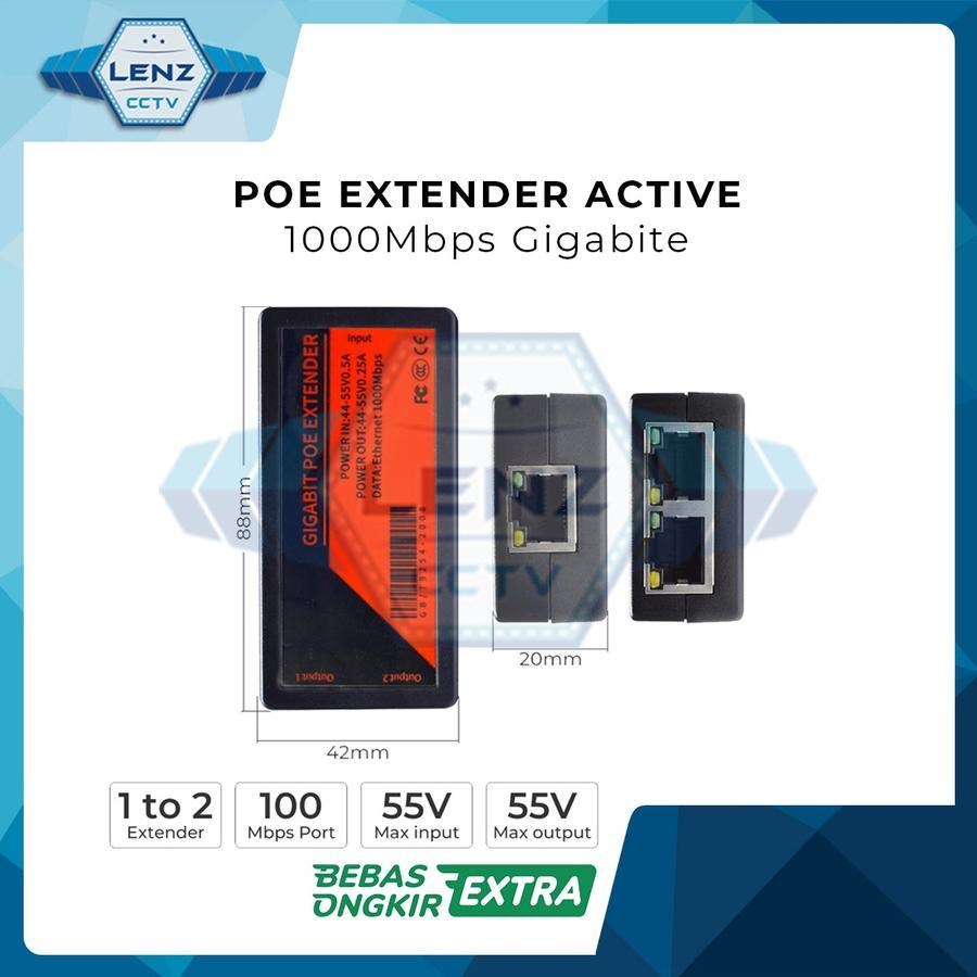 Jual POE EXTENDER / POE ACTIVE SPLITTER / POE SPLITTER 2 PORT 1000MBPS ...