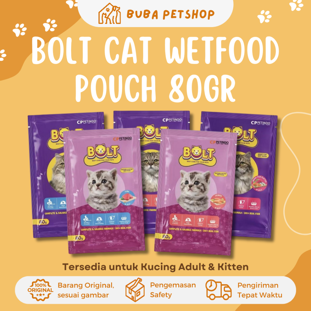 Jual Bolt Wet Food Pouch 80 gr | Bolt Wetfood Makanan Basah Kucing ...