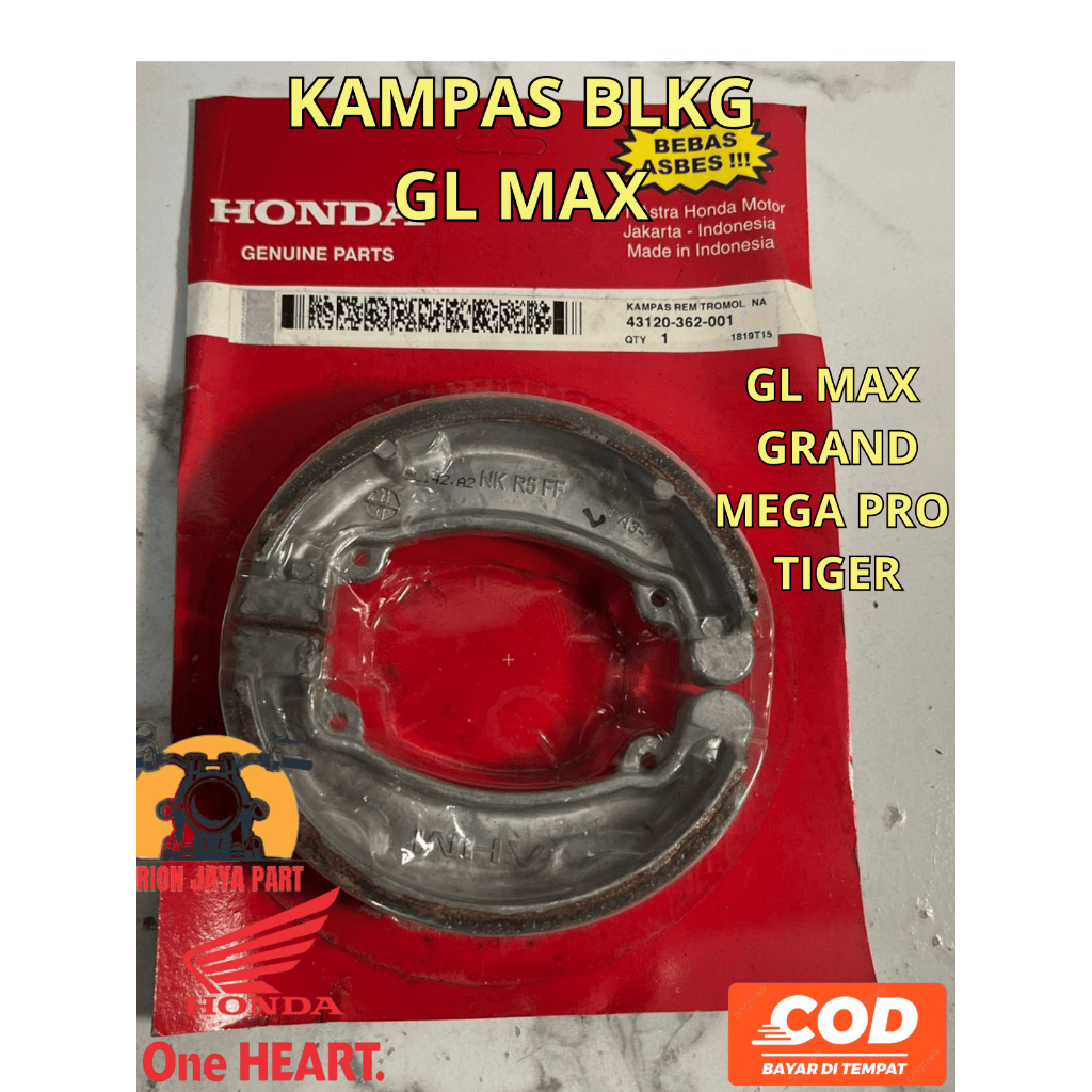 Jual 43120-362-001 ORIGINAL KAMPAS REM BELAKANG TROMOL GL MAX - TIGER ...