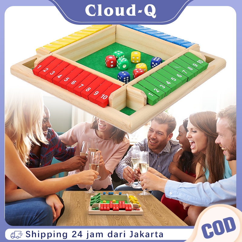Jual Mainan Dadu Drinking Games Four Sided Shut The Box Board Game ...