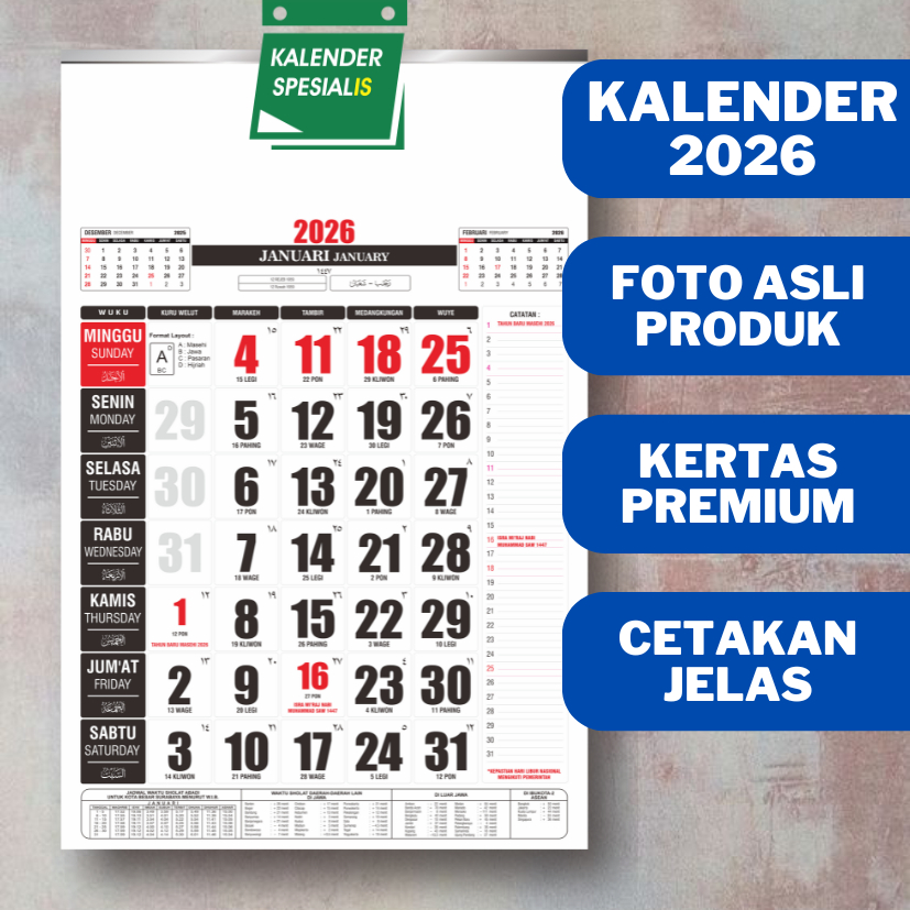 Jual PROMO KALENDER DINDING 2026 KALENDER MEJA 2026 BEST SELLER ...
