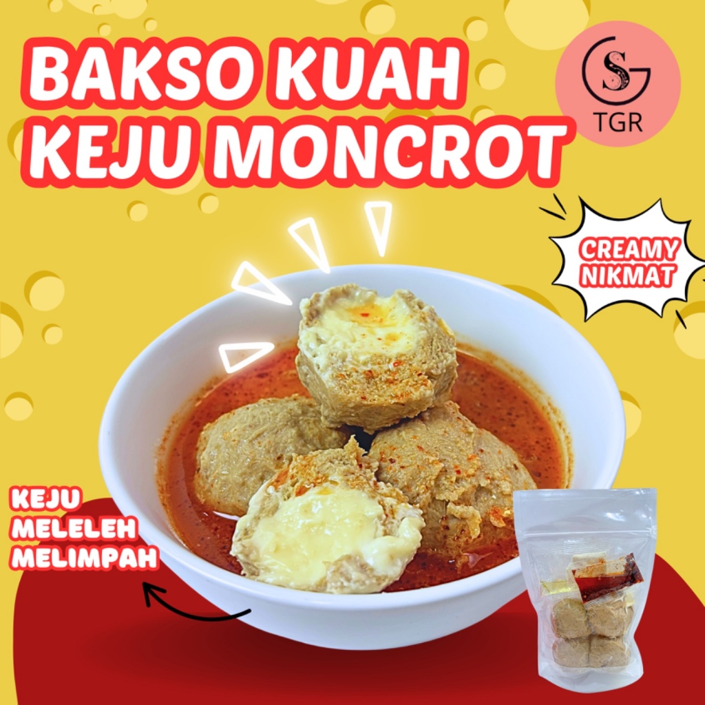 Jual 1 PACK BAKSO KUAH KEJU MONCROT ISI 4 BUTIR DENGAN CHILL OIL ...