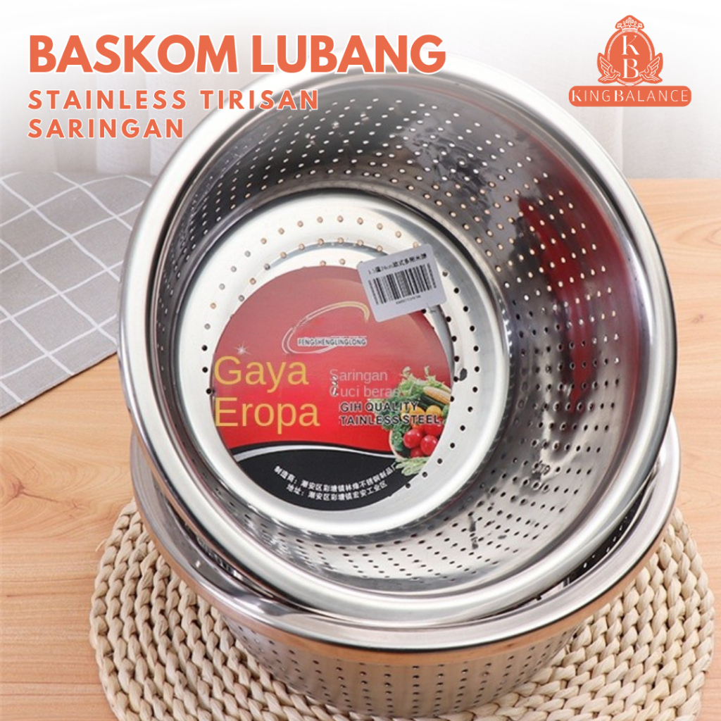 Jual Baskom Lubang Stainless Tirisan Saingan Buah Sayuran M682 | Shopee ...