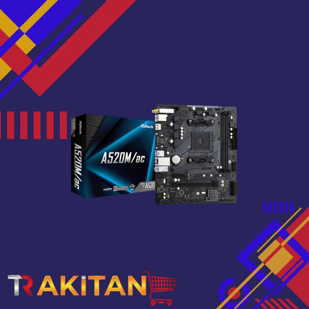 Jual Motherboard Asrock A520M/AC (Wifi) | Shopee Indonesia
