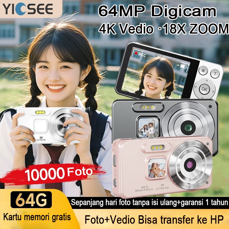 Jual Yicsee Kamera Digital 4K Analog Camera 64MP Ultra | Shopee Indonesia