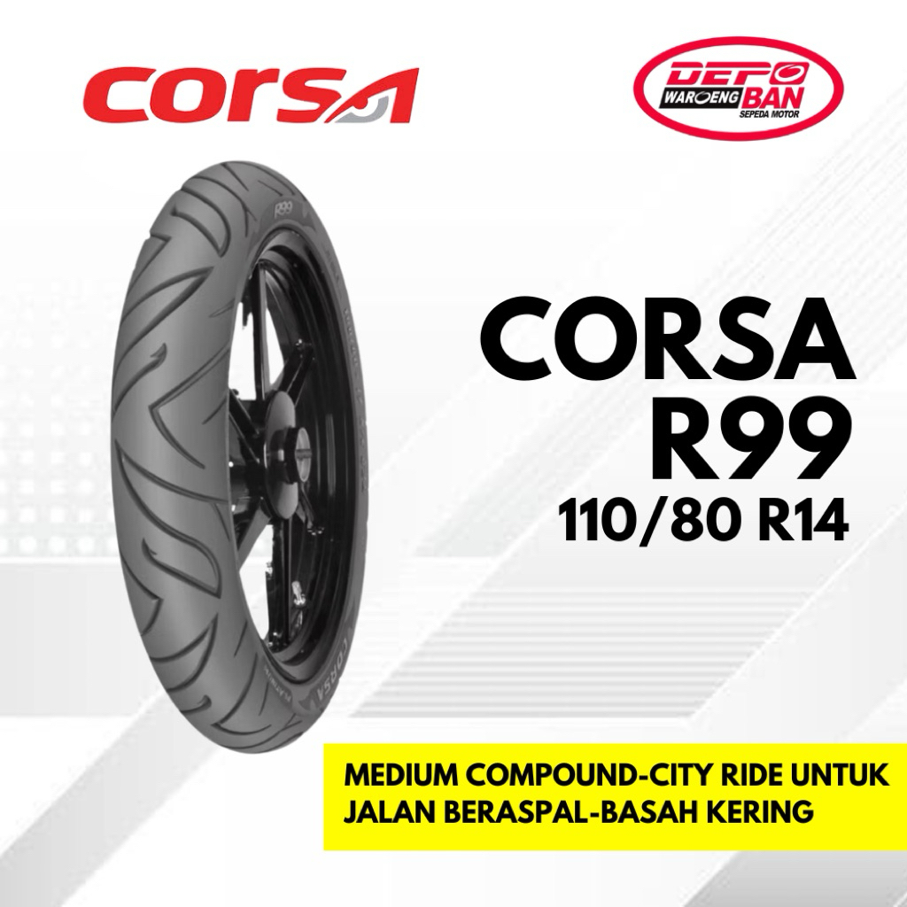 Jual BAN MATIC TUBLESS MERK CORSA TYPE R99 UKURAN 110/80-14 ORIGINAL ...