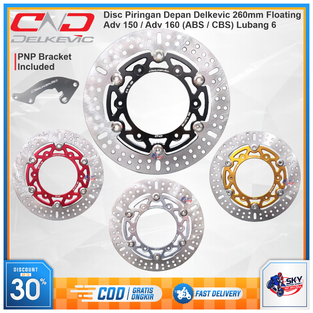 Jual Disc Piringan Cakram Delkevic Adv 150/160 ABS & CBS 260mm Lubang 6 ...