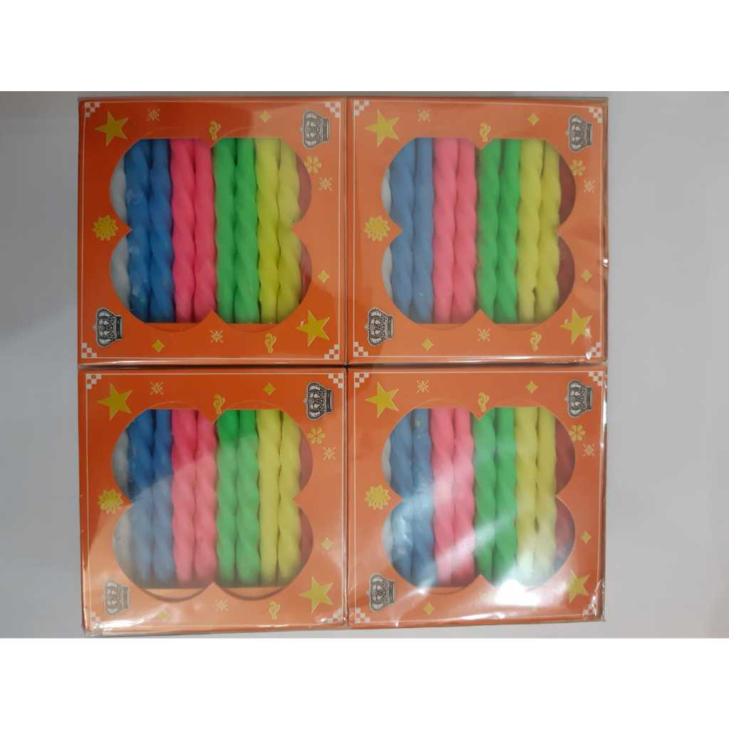 Jual Lilin ulir Taruna 24pcs / Lilin ulir warna / LIlin ultah | Shopee ...