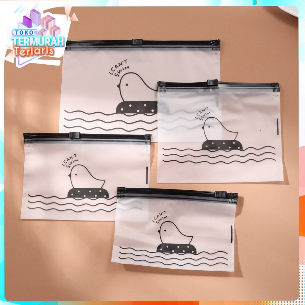 Jual TTT Zipper Bag Organizer Transparan Doff Motif Bunga Daisy Pouch ...
