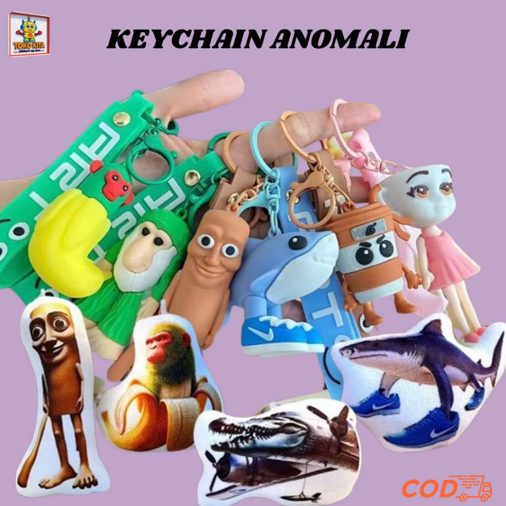 Jual Mainan Viral Keychain Brainrot Anomali Bersuara Mainan Gantungan ...