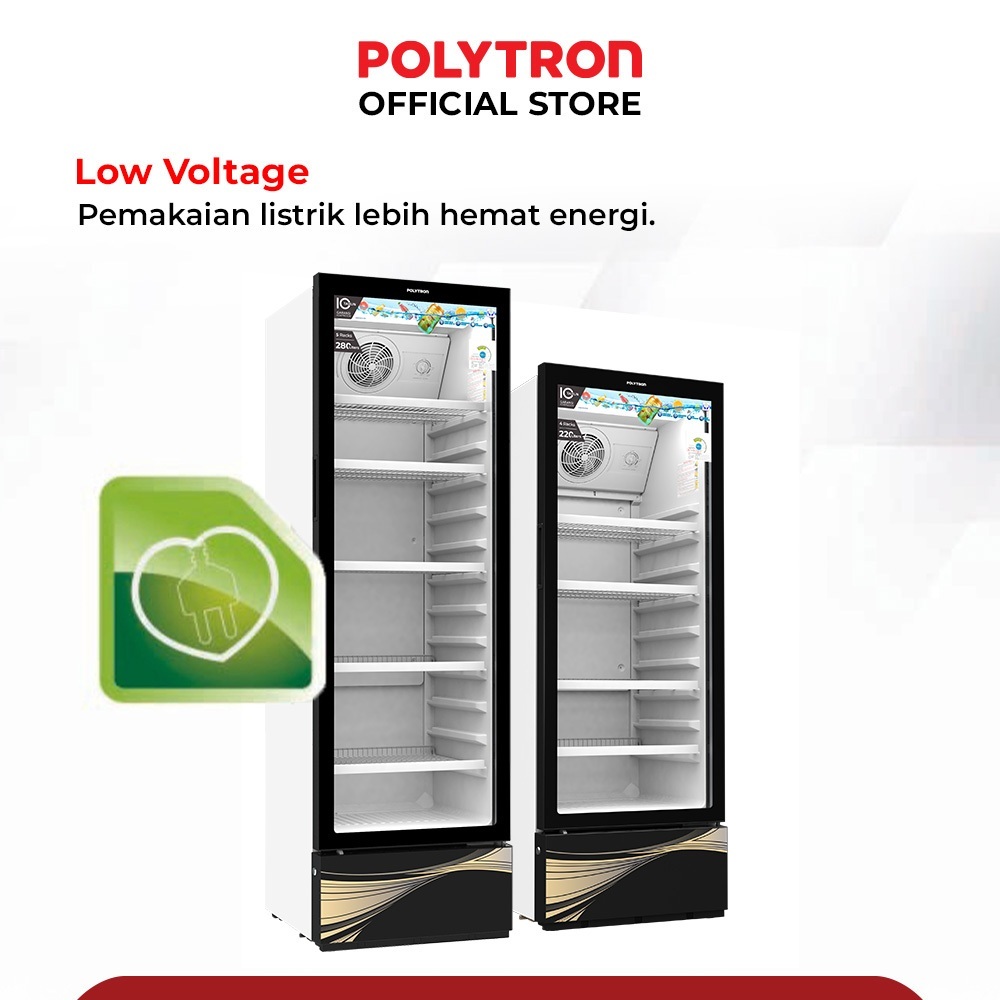 Jual POLYTRON SCN287 Lemari Es Botol NO FROST SCN287L Showcase 5 Rak ...