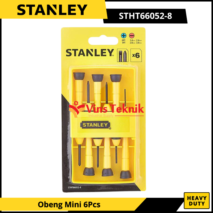 Jual Obeng Mini Set 6PCS STANLEY BI-MAT Precision SrewDriver STHT66052 ...