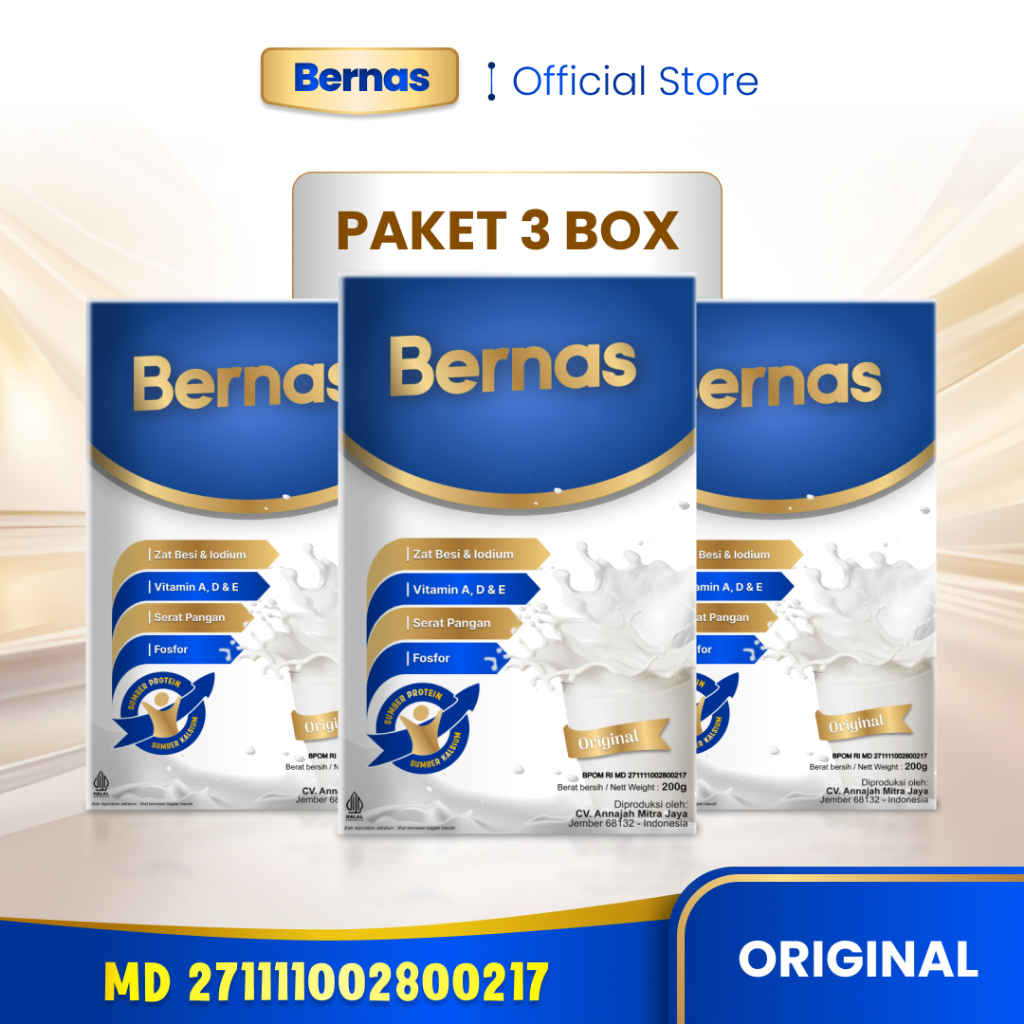 Jual BERNAS - Paket 3 Box - Susu Bernas Anak | Optimalkan tumbuh Kembang Anak, Mengandung Whey ...