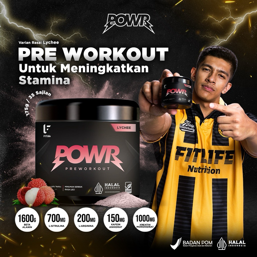 Jual FITlife Powr Pre Workout Power Preworkout | Shopee Indonesia