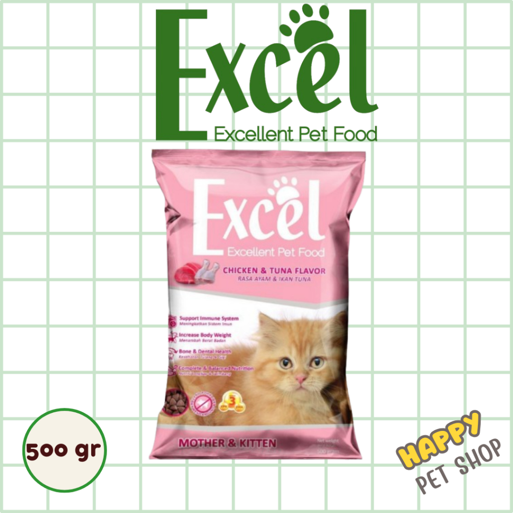 Jual EXCEL KITTEN CHICKEN TUNA 500GR MAKANAN KUCING CAT FOOD | Shopee ...