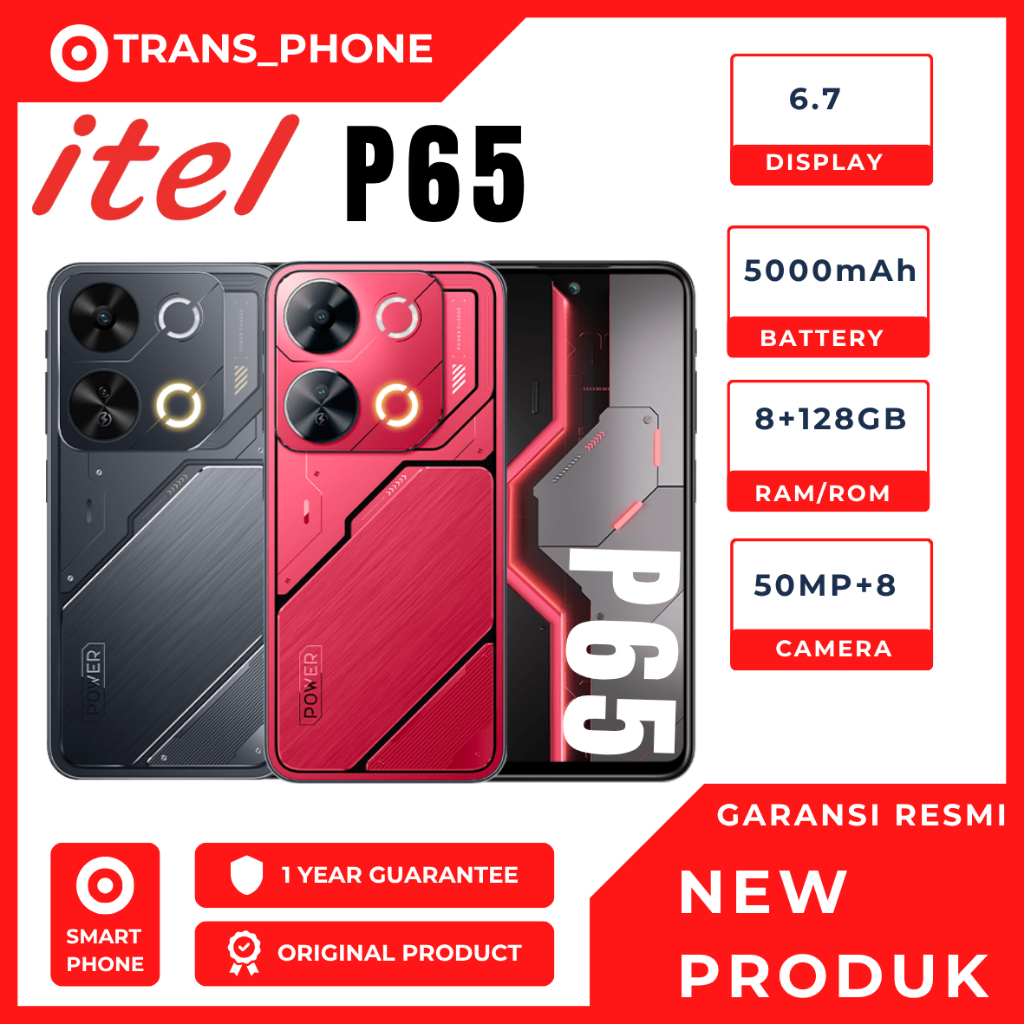 Jual Itel P65 8/128GB 5000mAh GARANSI RESMI ITEL | Shopee Indonesia