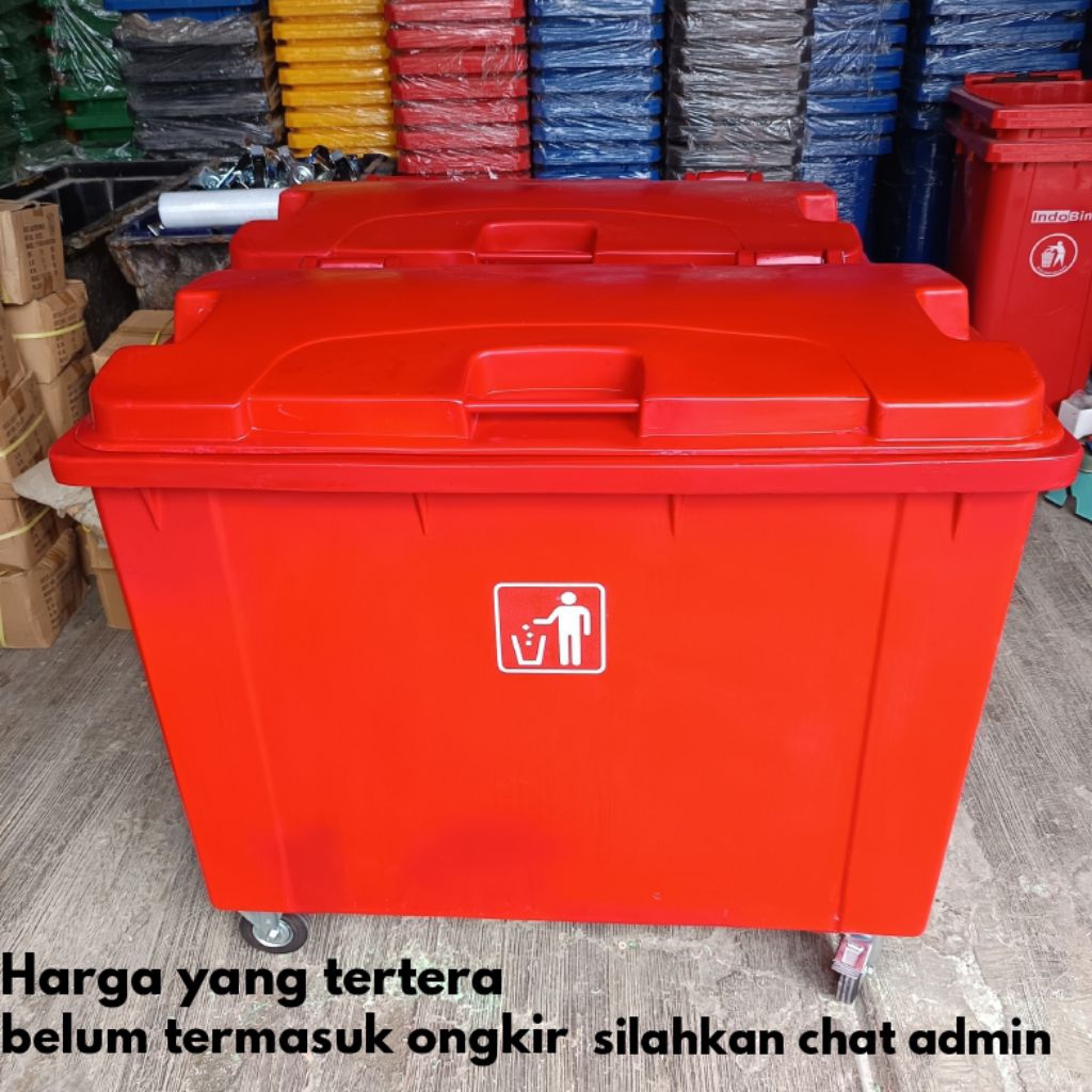 Jual Tempat / bak sampah besar tebal double kapasitas 660 liter fiber | Shopee Indonesia