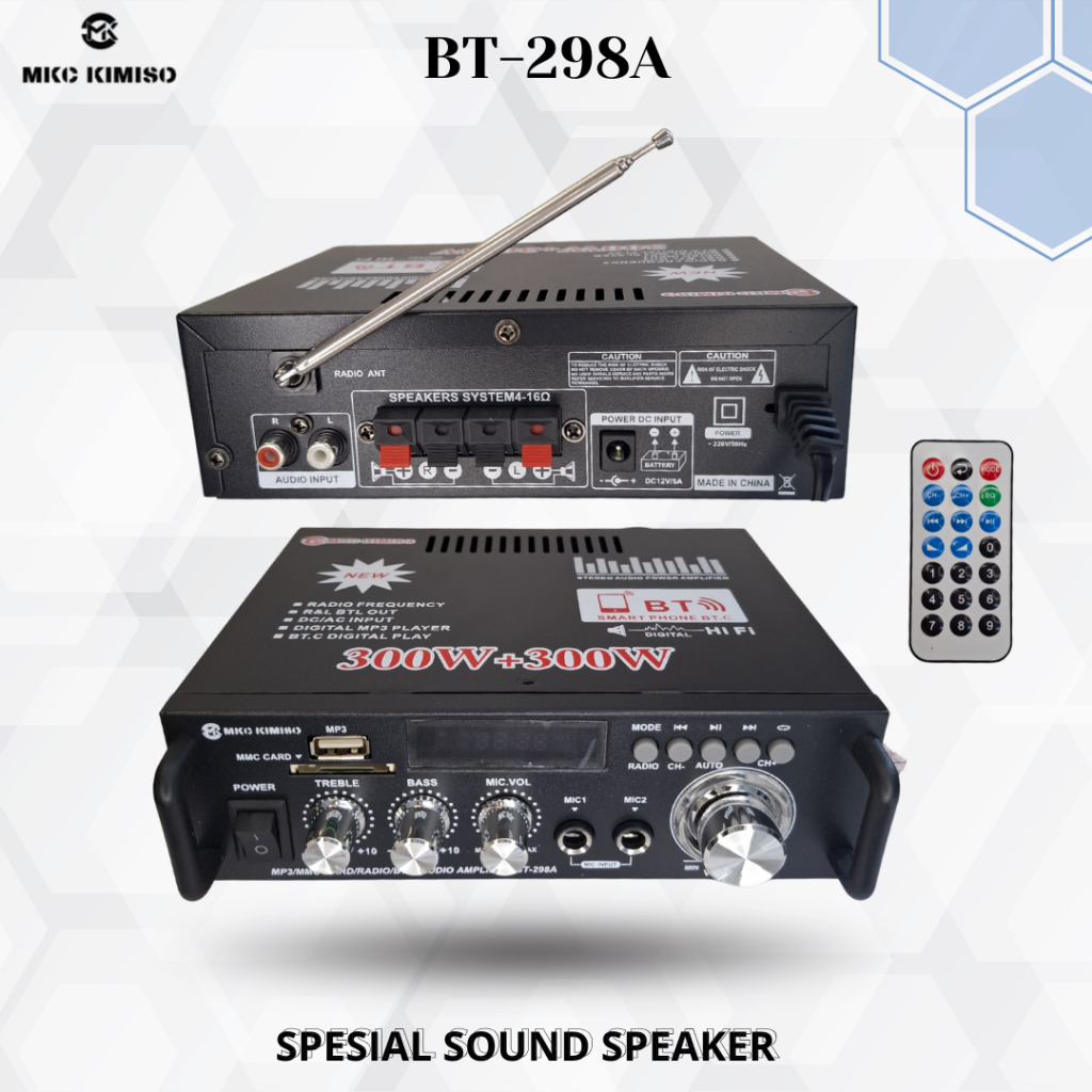Jual AMPLIFIER BT-298A BLUETOOTH KARAOKE HOME THEATHER FM RADIO 600W ...