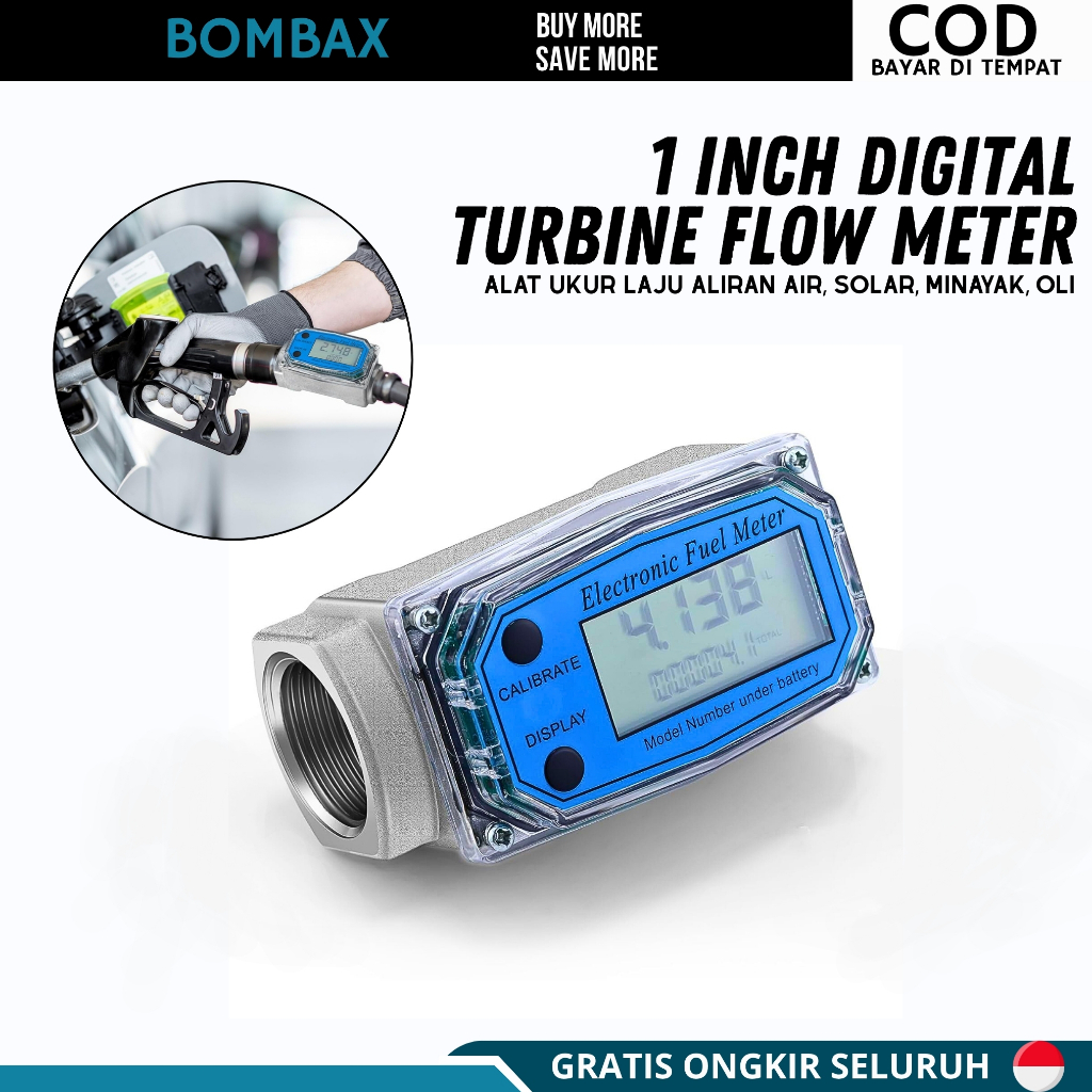 Jual Digital Flow Meter Turbine Pengukur Laju Cairan Minyak Solar ...
