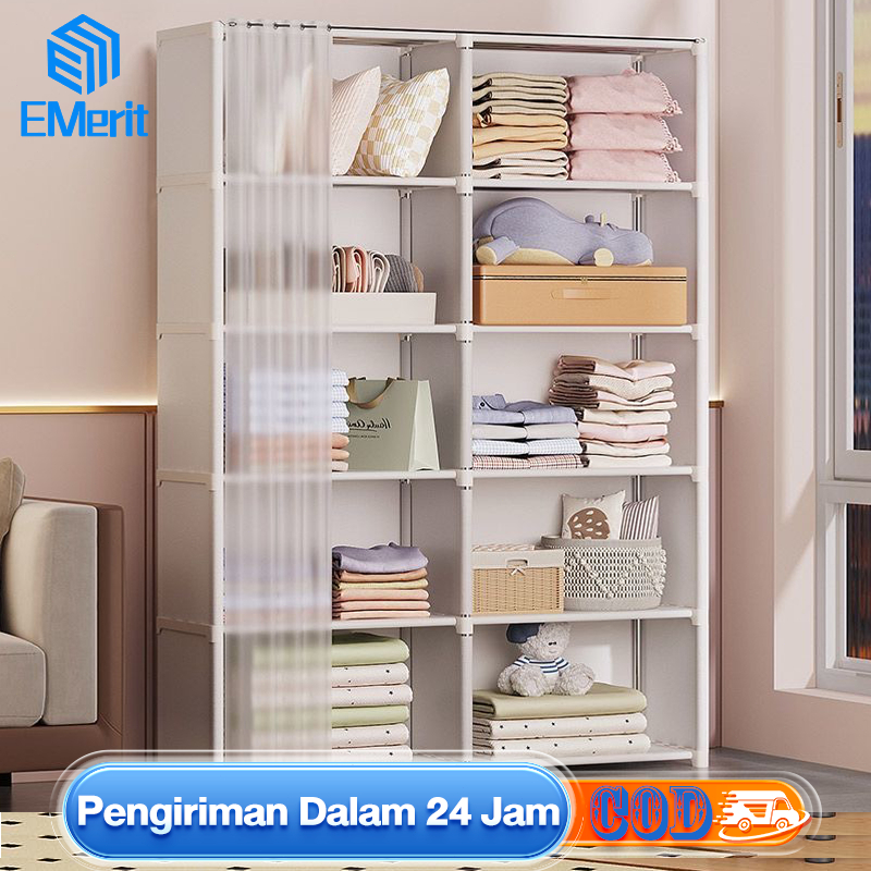 Jual Lemari Pakaian Kain Portable Multifungsi Lemari Kain Kasar Mudah ...