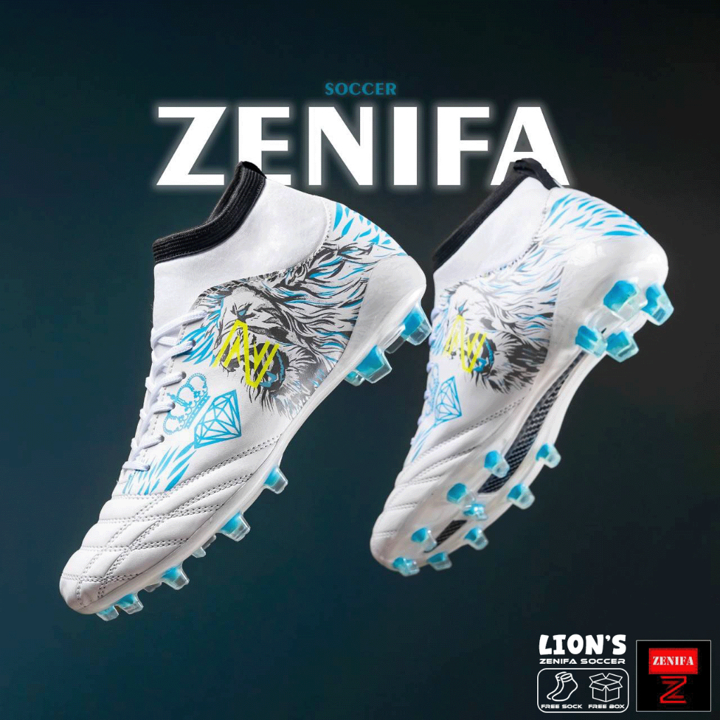 Jual Sepatu Sepak Bola Boots Zenifa Lion Baltic IN White Original 100% ...