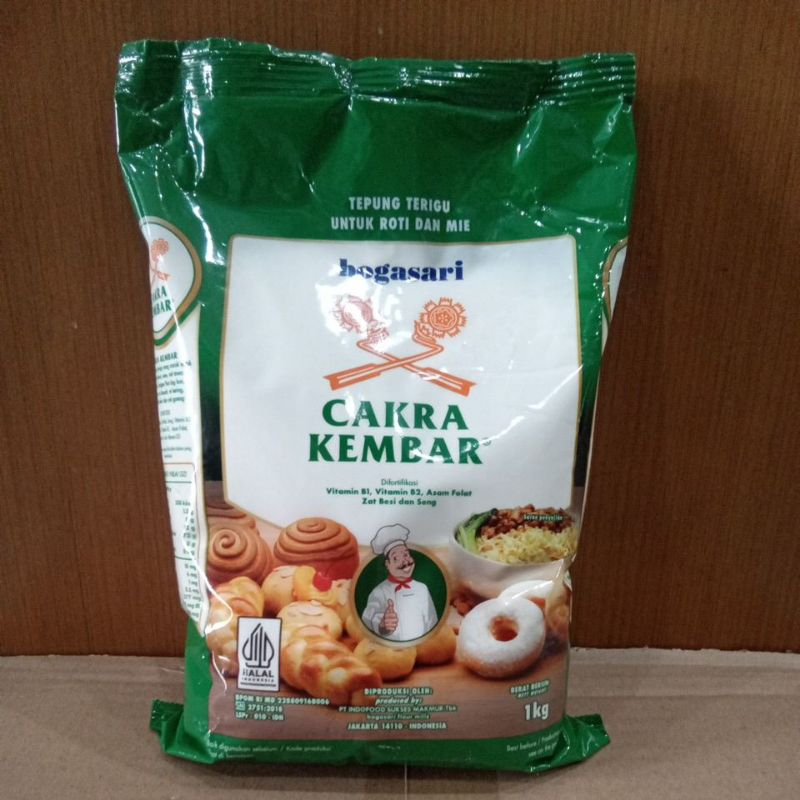 Jual TEPUNG TERIGU CAKRA KEMBAR PREMIUM 1 KG // Tepung terigu bogasari | Shopee Indonesia