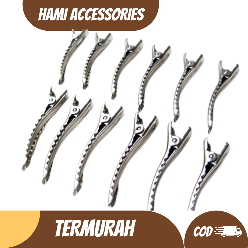 Jual Hami 10 Pcs Jepit Buaya Alligator Clip Jepit Polos Silver Besi ...